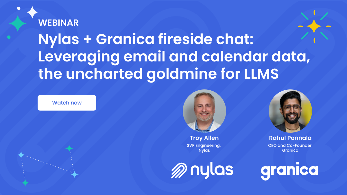 Nylas + Granica fireside chat: Leveraging email and calendar data